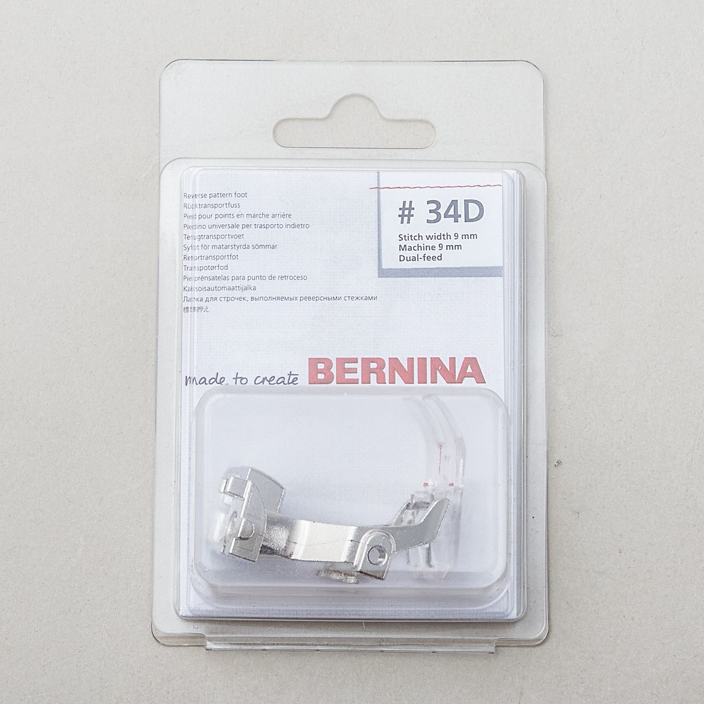 Bernina Reverse Pattern Foot with Clear Sole #34D