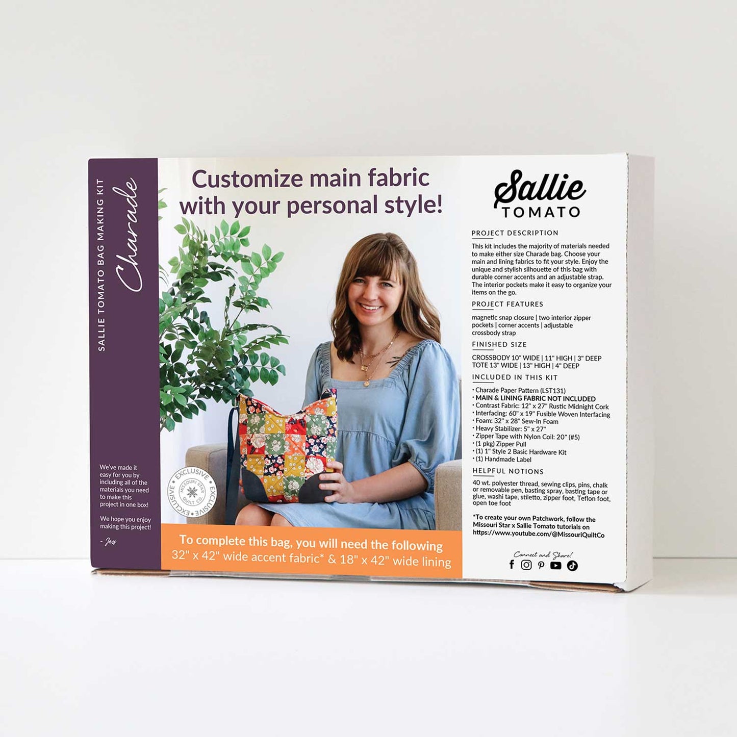 Charade Purse Kit - Hazelnut Pebble Faux Leather (print fabric not inc