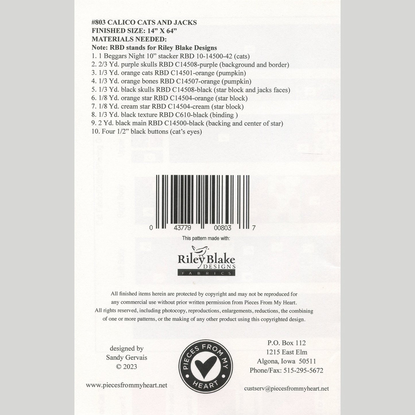 Calico Cats and Jacks Table Runner Kit