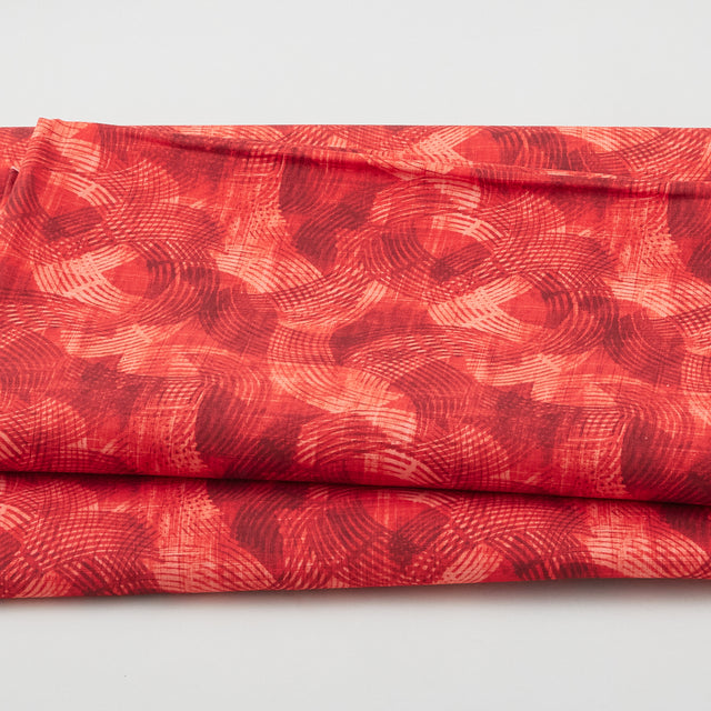 Crescent - Textured Arcs Red 108" Wide 3 Yard Cut