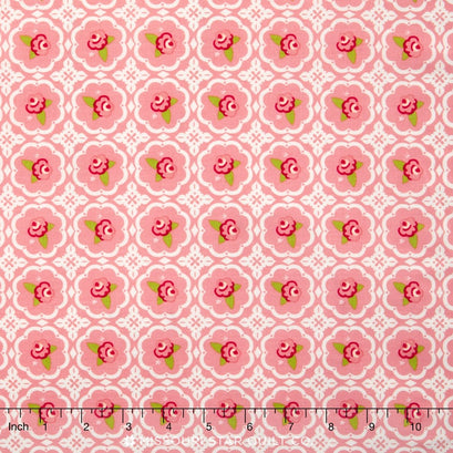 Hello Gorgeous - Gorgeous Rose Grid Pink Yardage