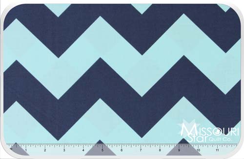 Large Cotton Chevrons - Tone on Tone Navy Yardage