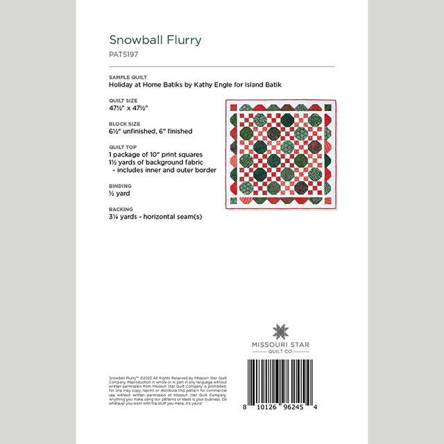 Snowball Flurry Quilt Pattern by Missouri Star