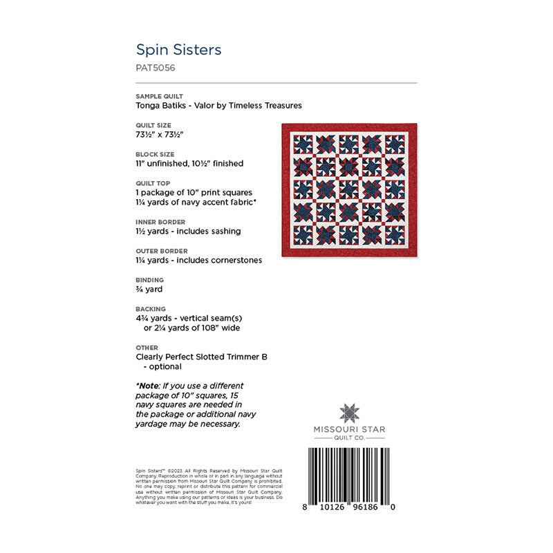 Spin Sisters Quilt Pattern by Missouri Star