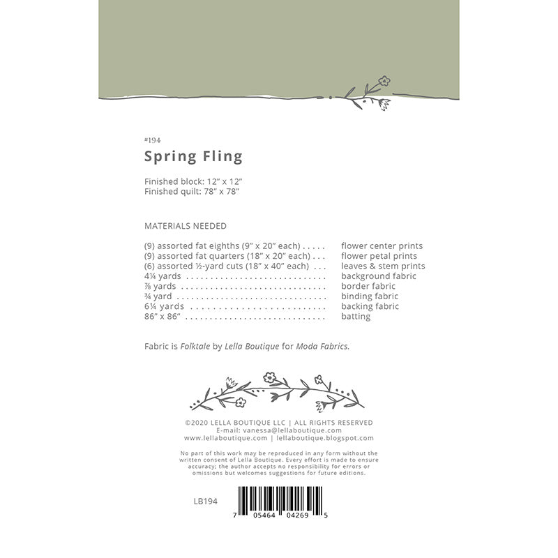 Digital Download - Spring Fling Pattern