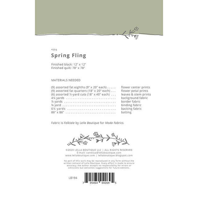 Digital Download - Spring Fling Pattern