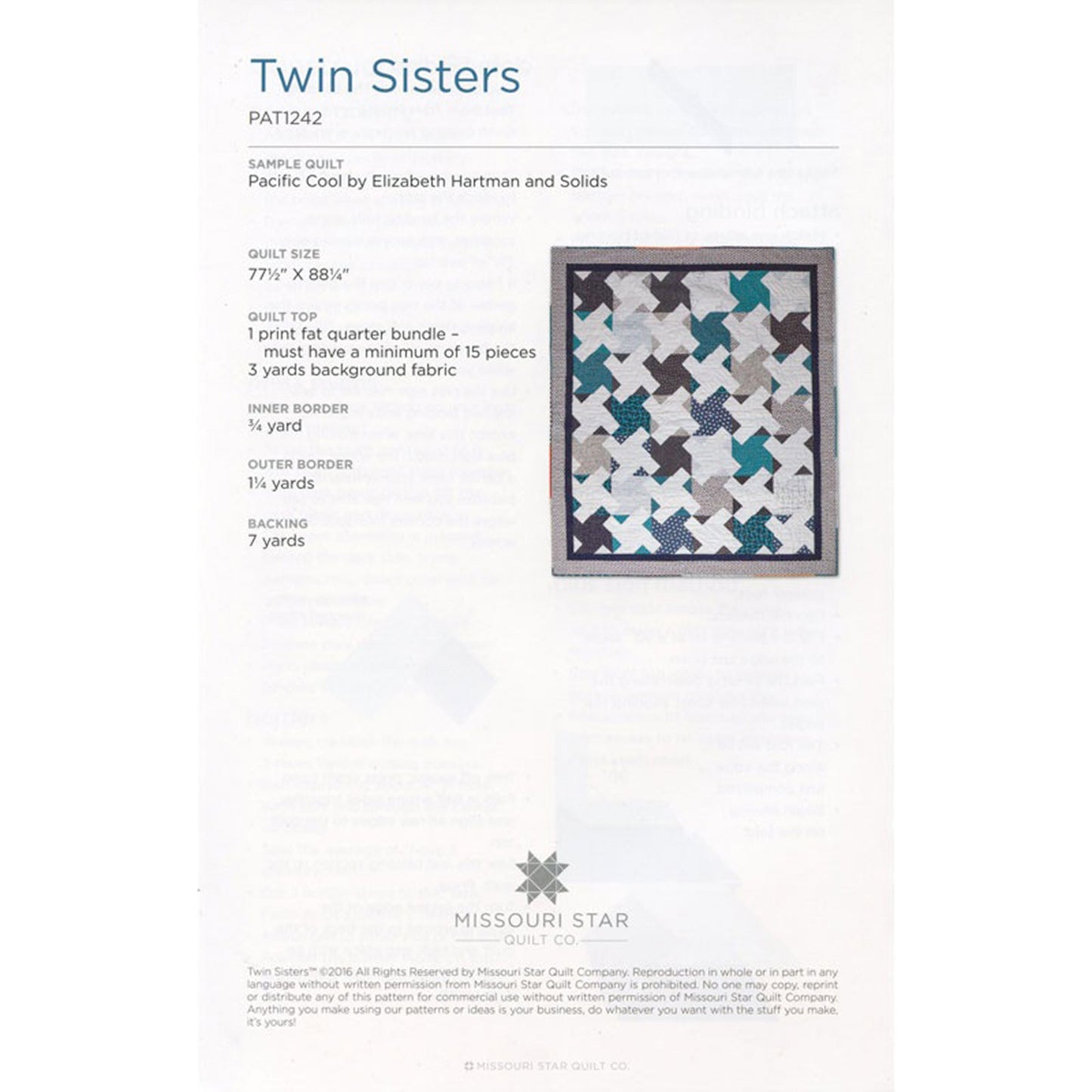 Digital Download - Twin Sisters Quilt Pattern by Missouri Star