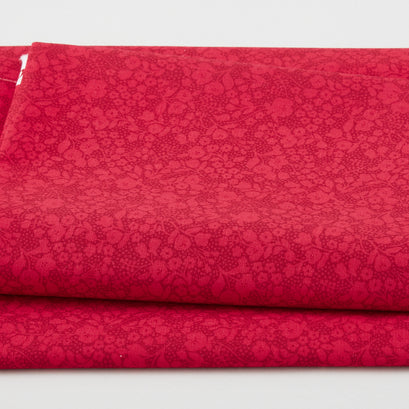 Adalee - Monotone Floral Red 2 Yard Cut