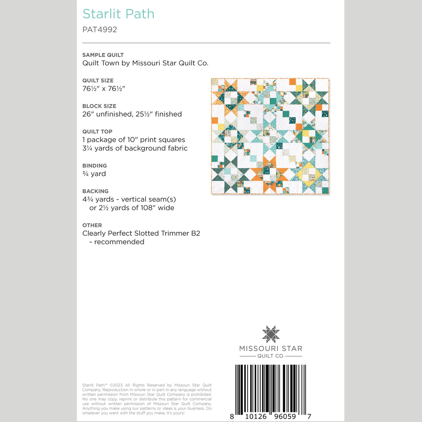 Digital Download - Starlit Path Quilt Pattern by Missouri Star