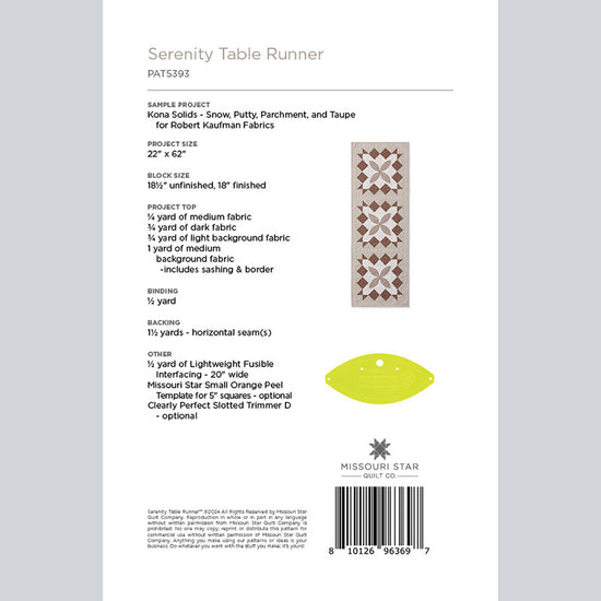Serenity Table Runner Pattern by Missouri Star