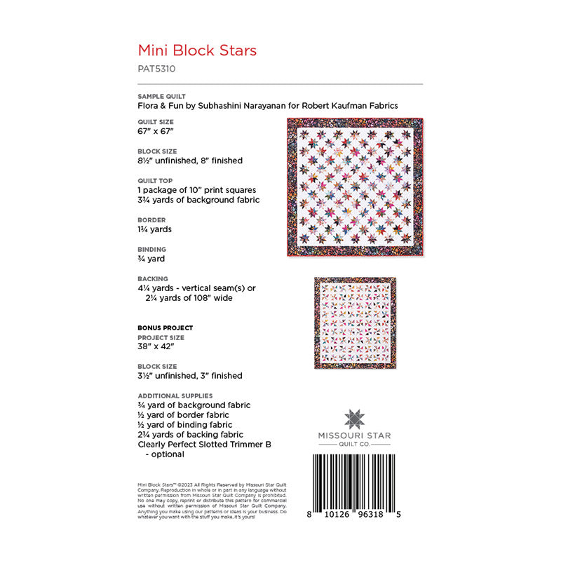 Mini Block Stars Quilt Pattern by Missouri Star