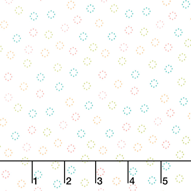 Strawberry Lemonade - Daisy Dots Cloud Yardage