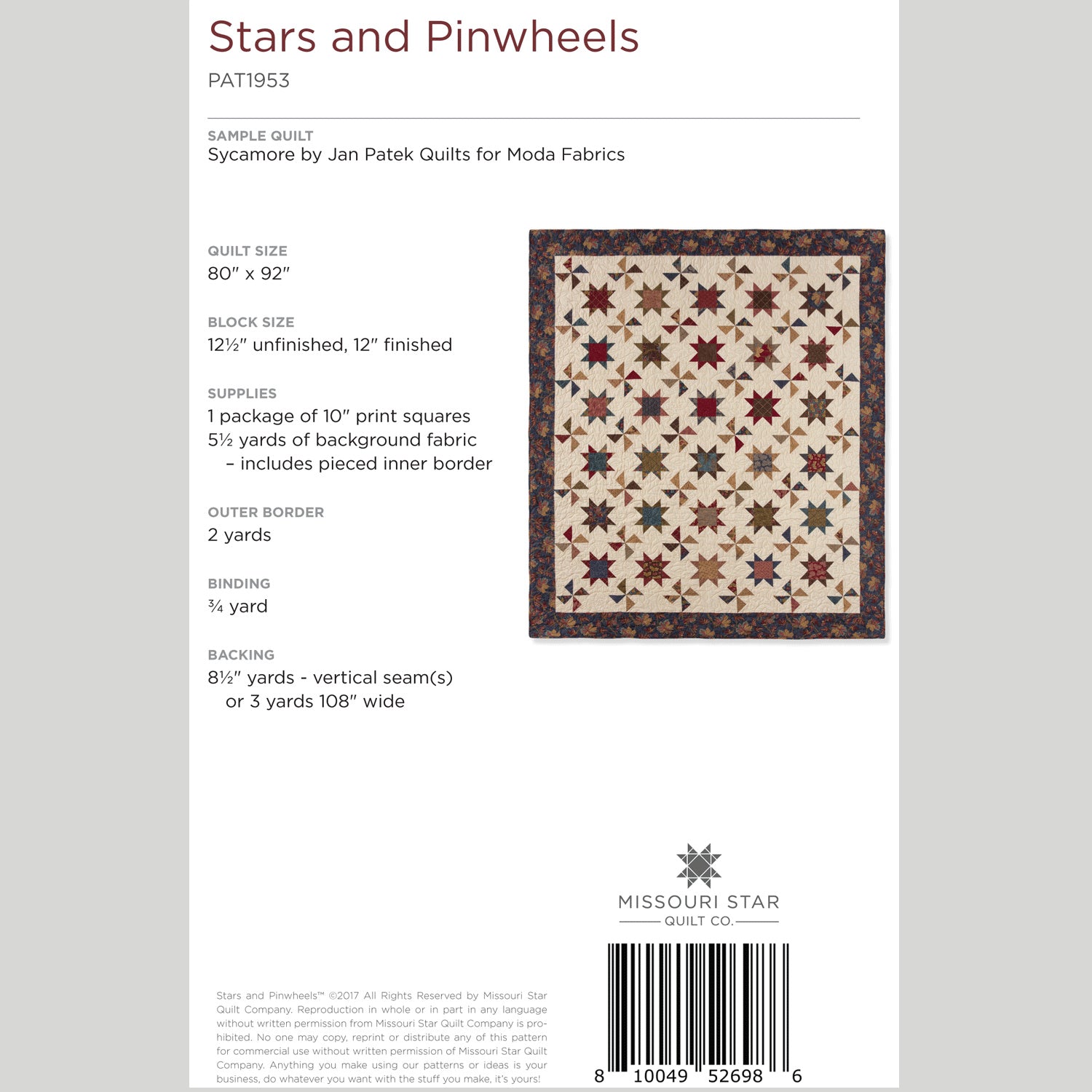 Digital Download - Stars and Pinwheels Pattern by Missouri Star