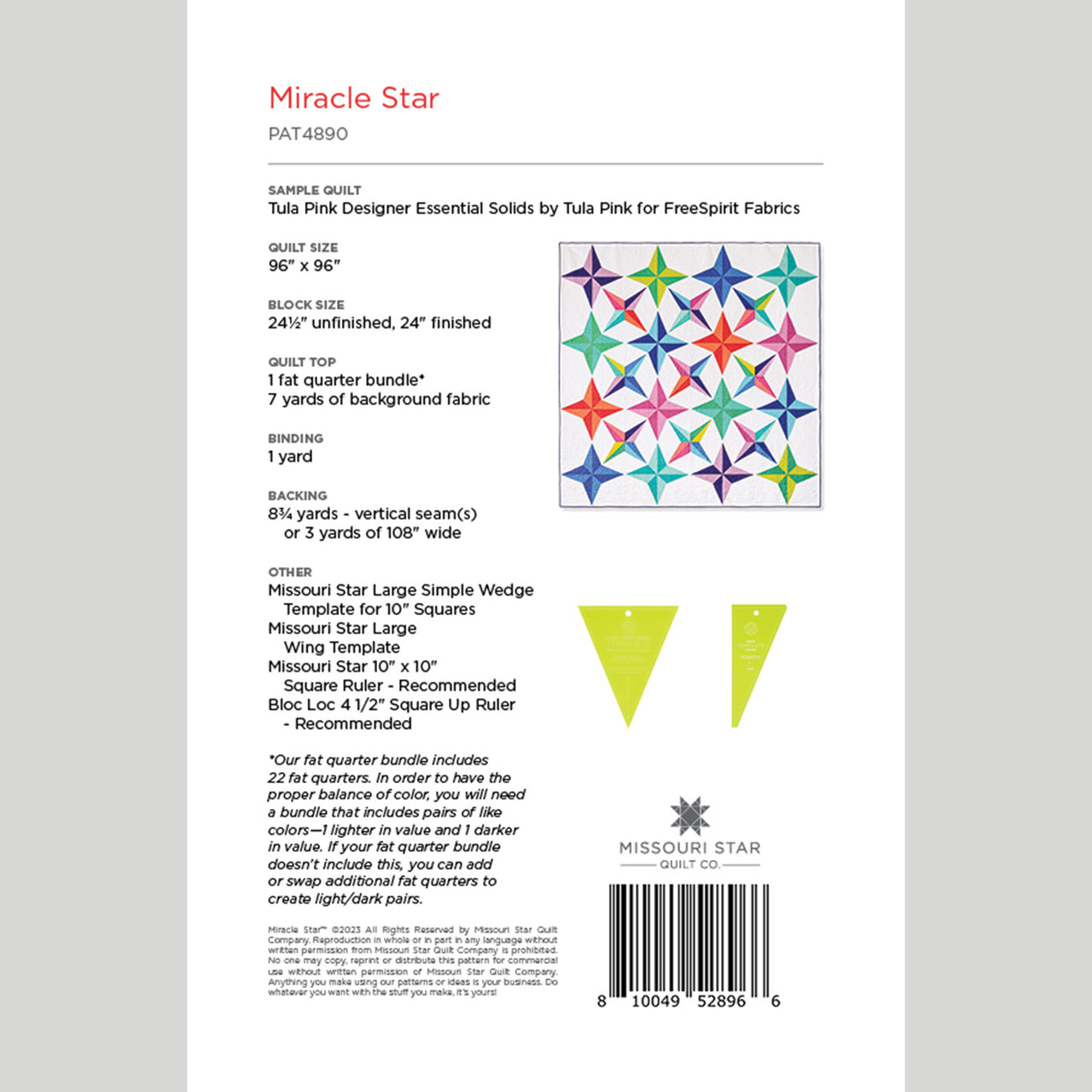 Digital Download - Miracle Star Quilt Pattern by Missouri Star