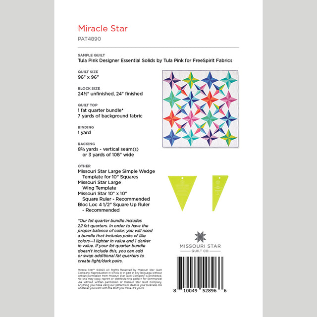 Digital Download - Miracle Star Quilt Pattern by Missouri Star