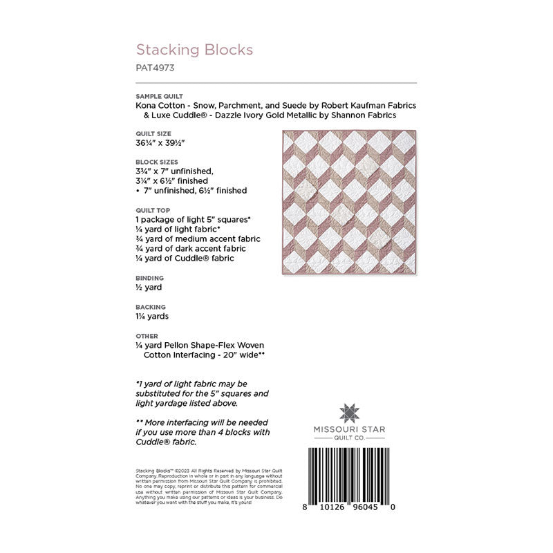 Stacking Blocks Quilt Pattern by Missouri Star