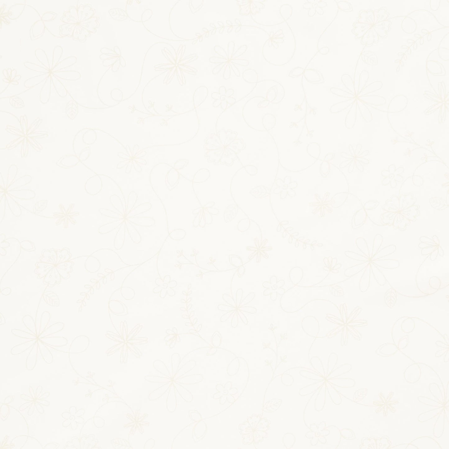 Kimberbell 108" Quilt Backing - Swirl Floral Light Cream Yardage