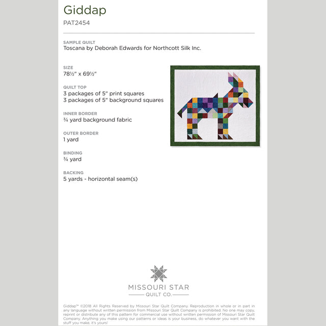 Digital Download - Giddap Quilt Pattern by Missouri Star