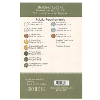 Building Blocks Quilt Pattern