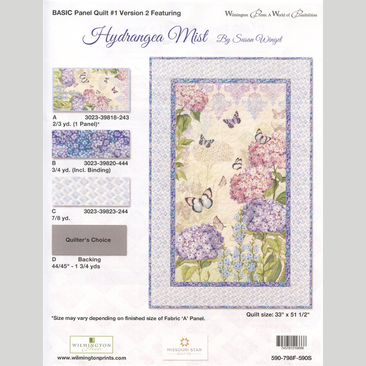 Hydrangea Mist Quilt Kit