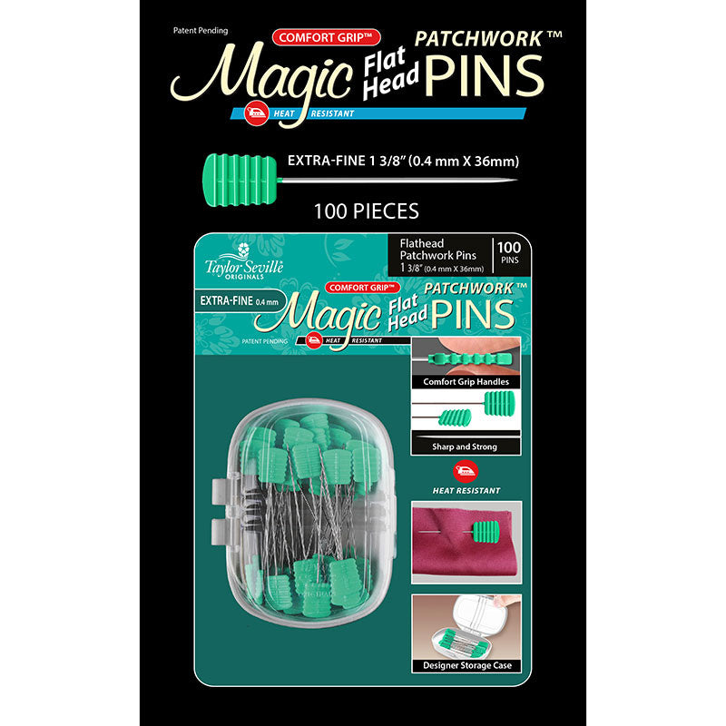 Magic Pins™ Flathead Patchwork Extra Fine Pins - 100 count