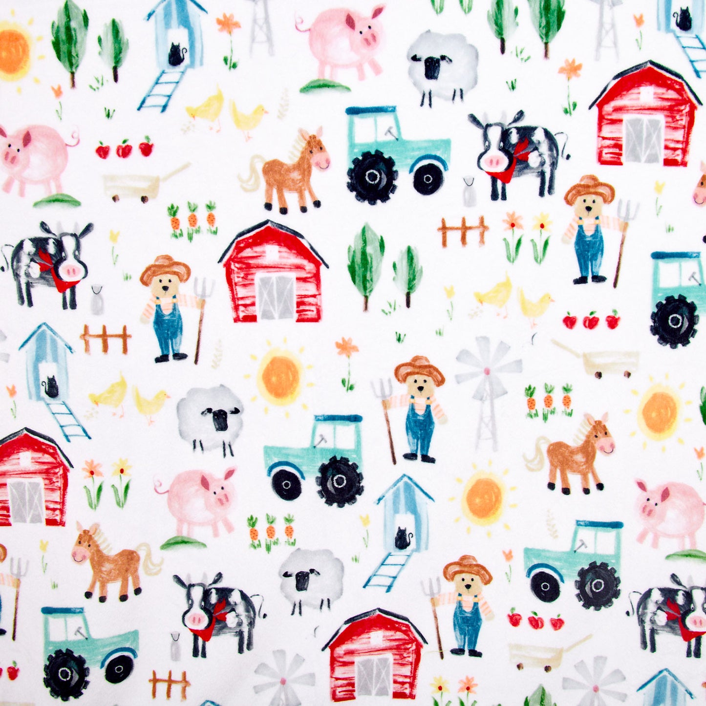 Cuddle® Prints - Farmer Teddy Multi Digitally Printed Yardage