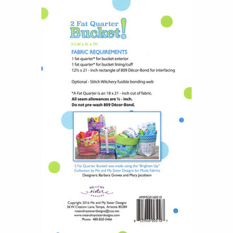 2 Fat Quarter Bucket! Pattern