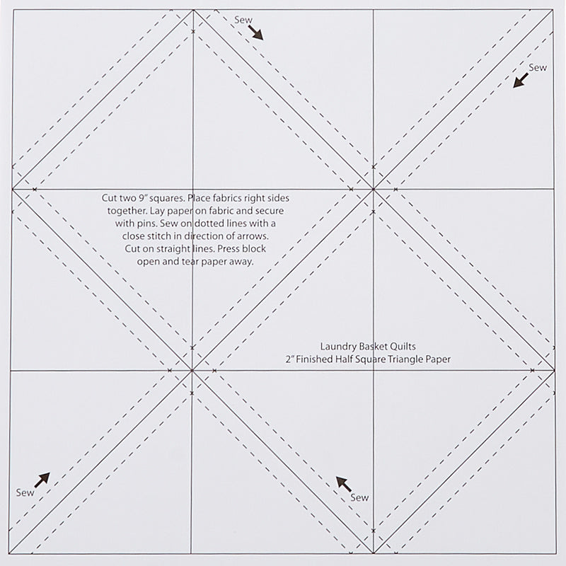 2" Finished Triangle Paper for 10" Squares