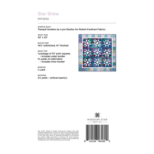 Star Shine Quilt Pattern by Missouri Star