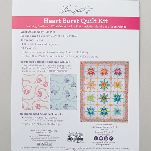 Tula Pink Heart Burst Quilt Kit