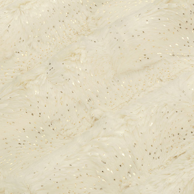 Luxe Cuddle® - Dazzle Ivory Gold Metallic Minky Yardage
