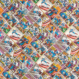 Marvel - Hulk Comic Frames Tan Yardage