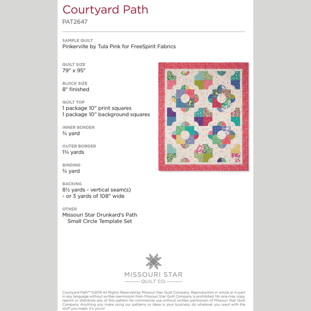 Digital Download - Courtyard Path Quilt Pattern by Missouri Star