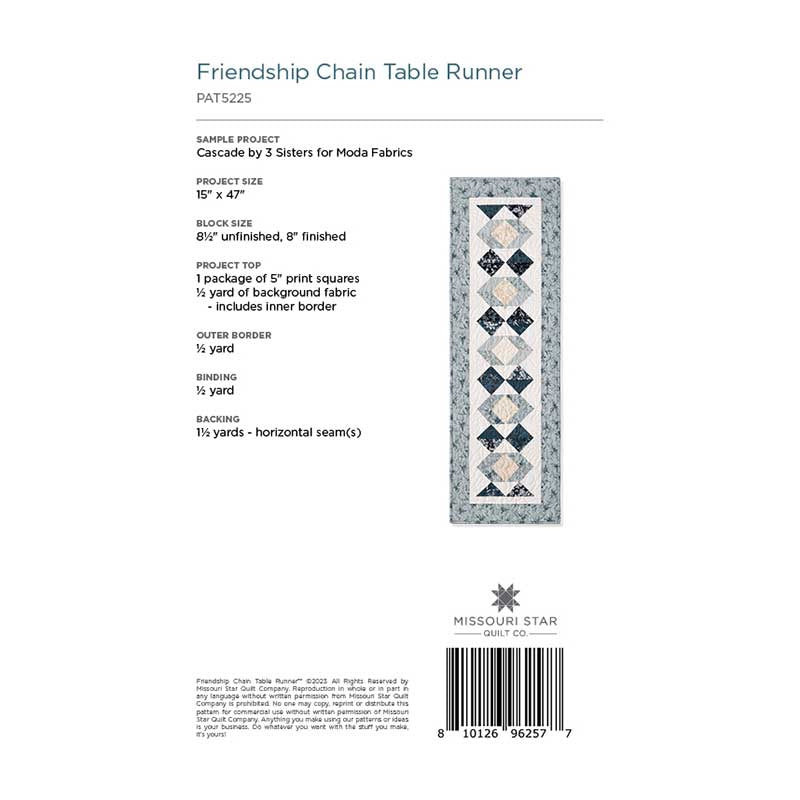 Friendship Chain Table Runner Pattern by Missouri Star