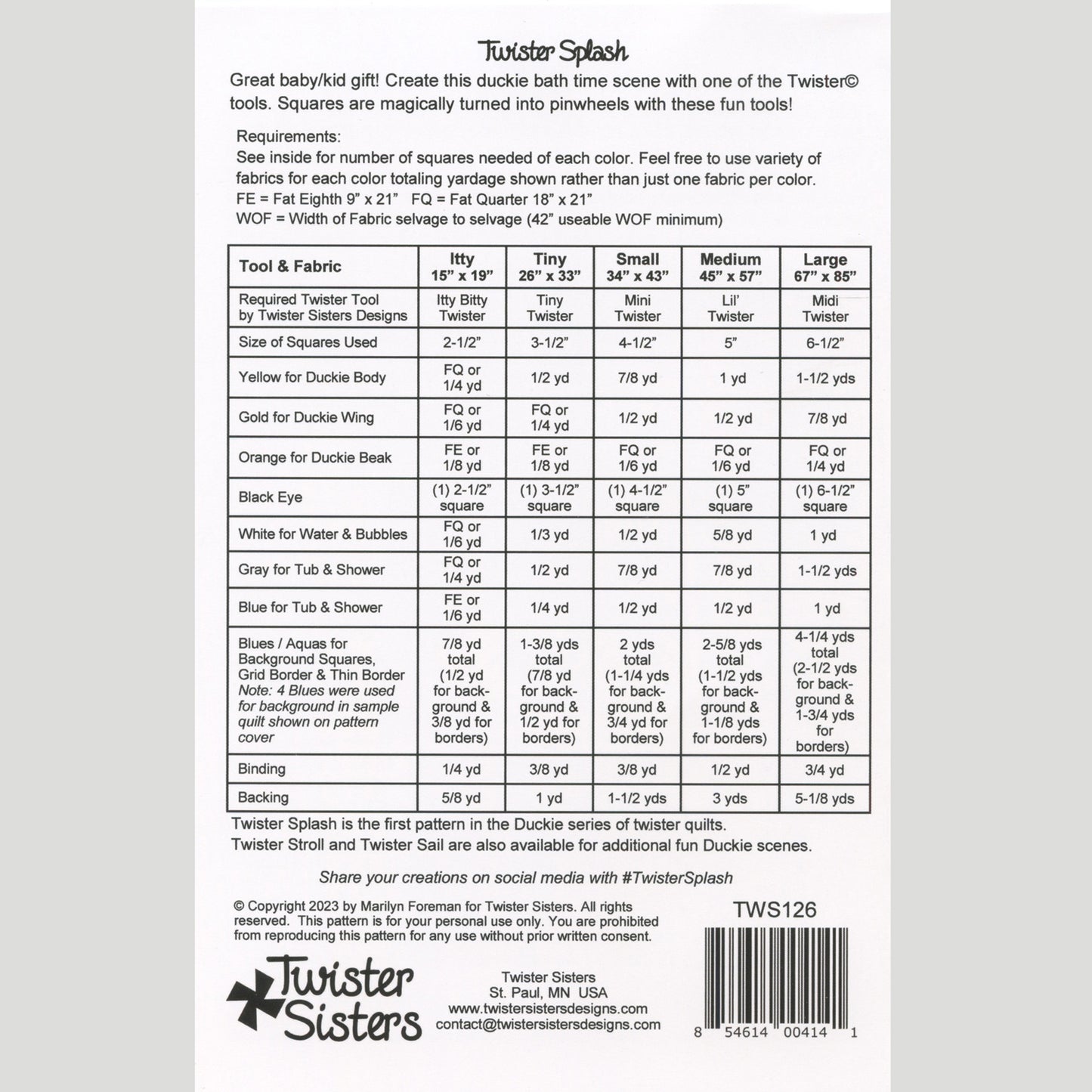 Twister Splash Quilt Pattern