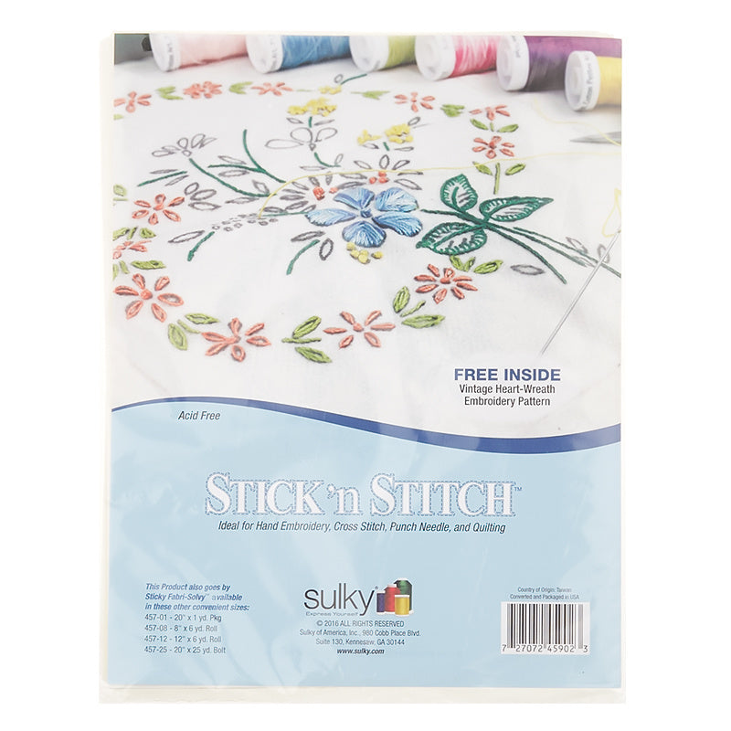 Sulky Stick N Stitch Adhesive Wash Away Stabilizer sulky-stick-n-stitch-adhesive-wash-away-stabilizer