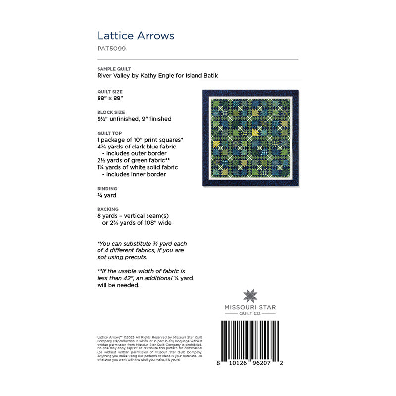 Lattice Arrows Quilt Pattern by Missouri Star