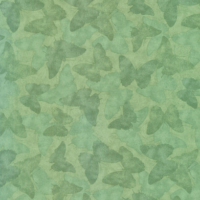 Daydream Garden - Tonal Butterflies Green Yardage