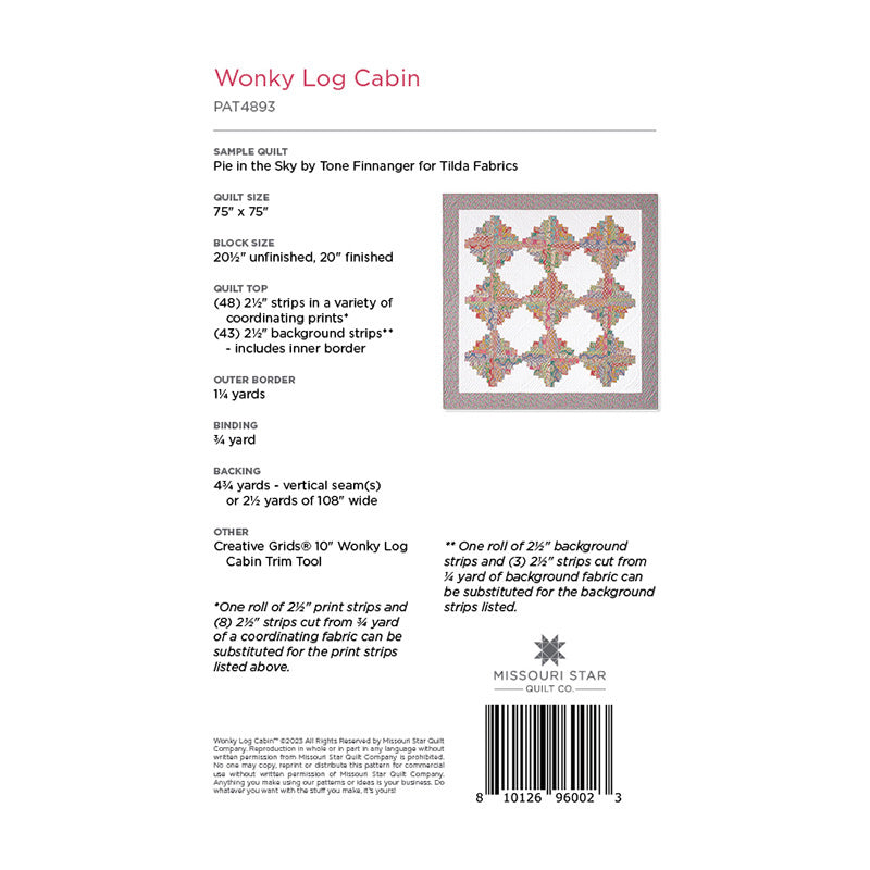 Wonky Log Cabin Quilt Pattern by Missouri Star