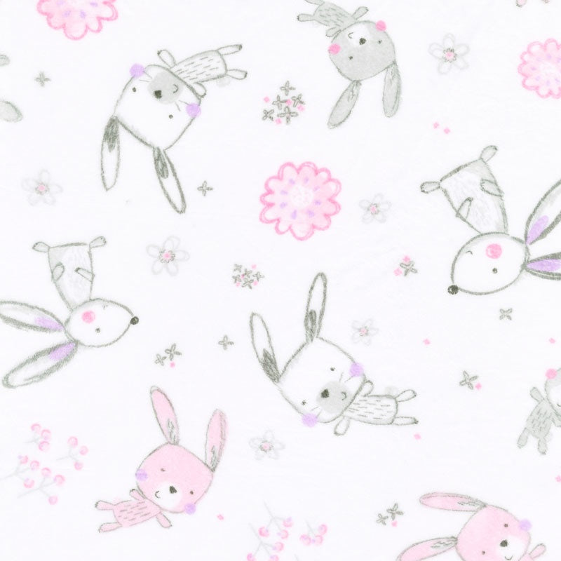 Cuddle® Prints - Bunny Hop Blush 60" Minky Yardage