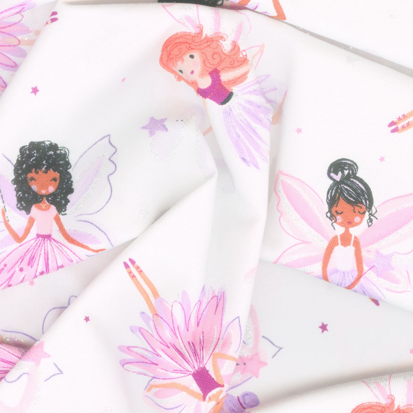 Fairy Dust - Fairies Ribbon Dances Blush Yardage