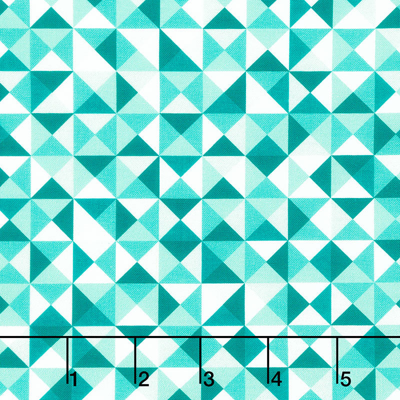 Quilt Town - Quilt Triangles Aqua Yardage