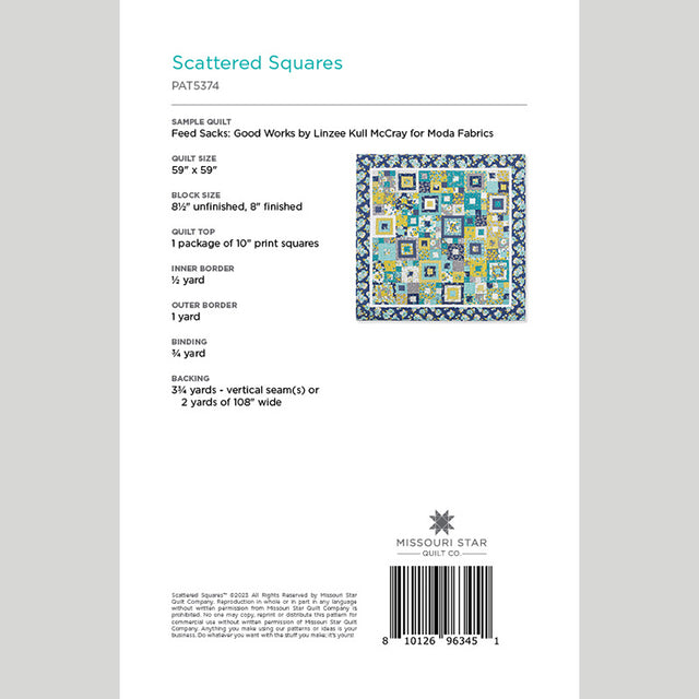 Digital Download - Scattered Squares Quilt Pattern by Missouri Star