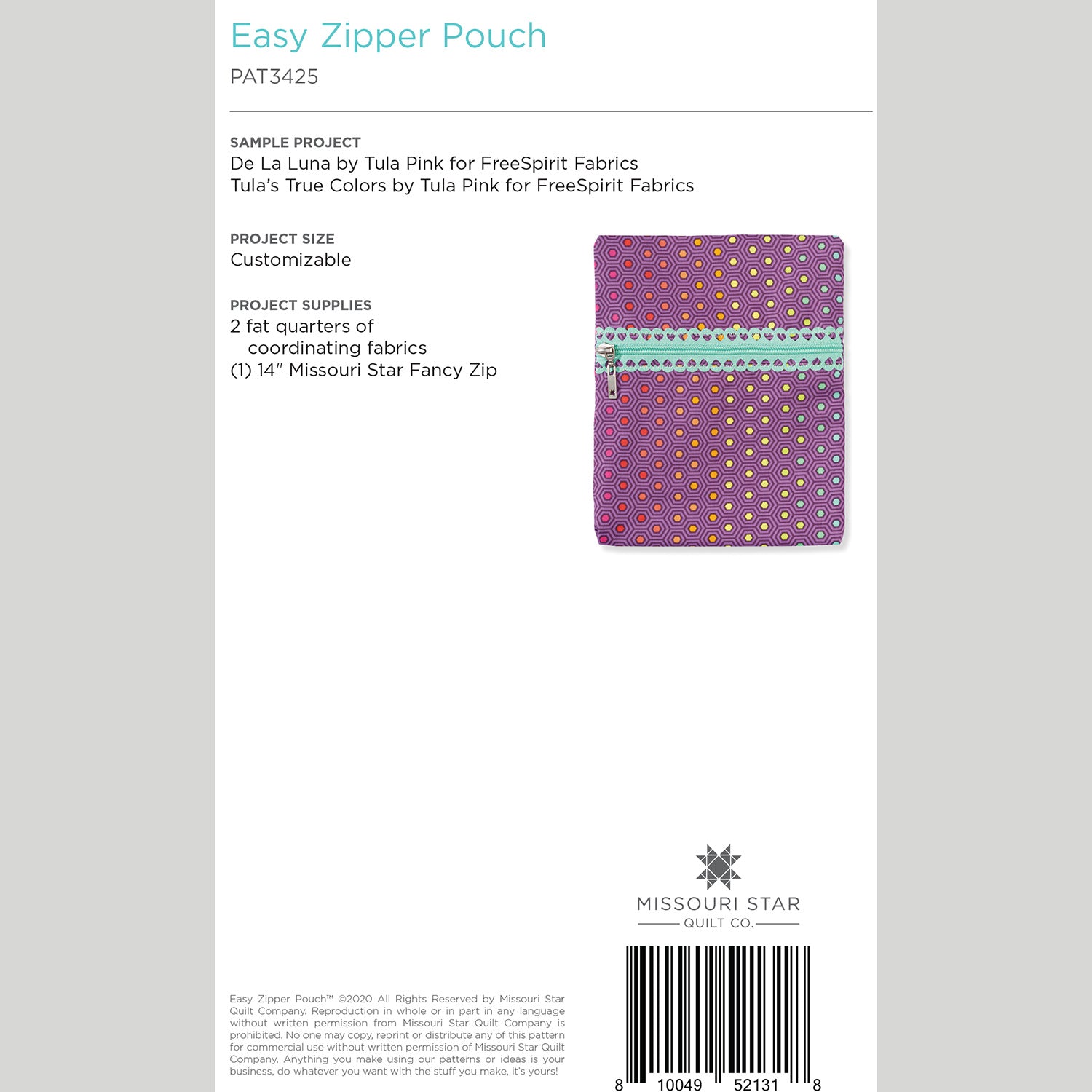 Digital Download - Easy Zipper Pouch Pattern by Missouri Star