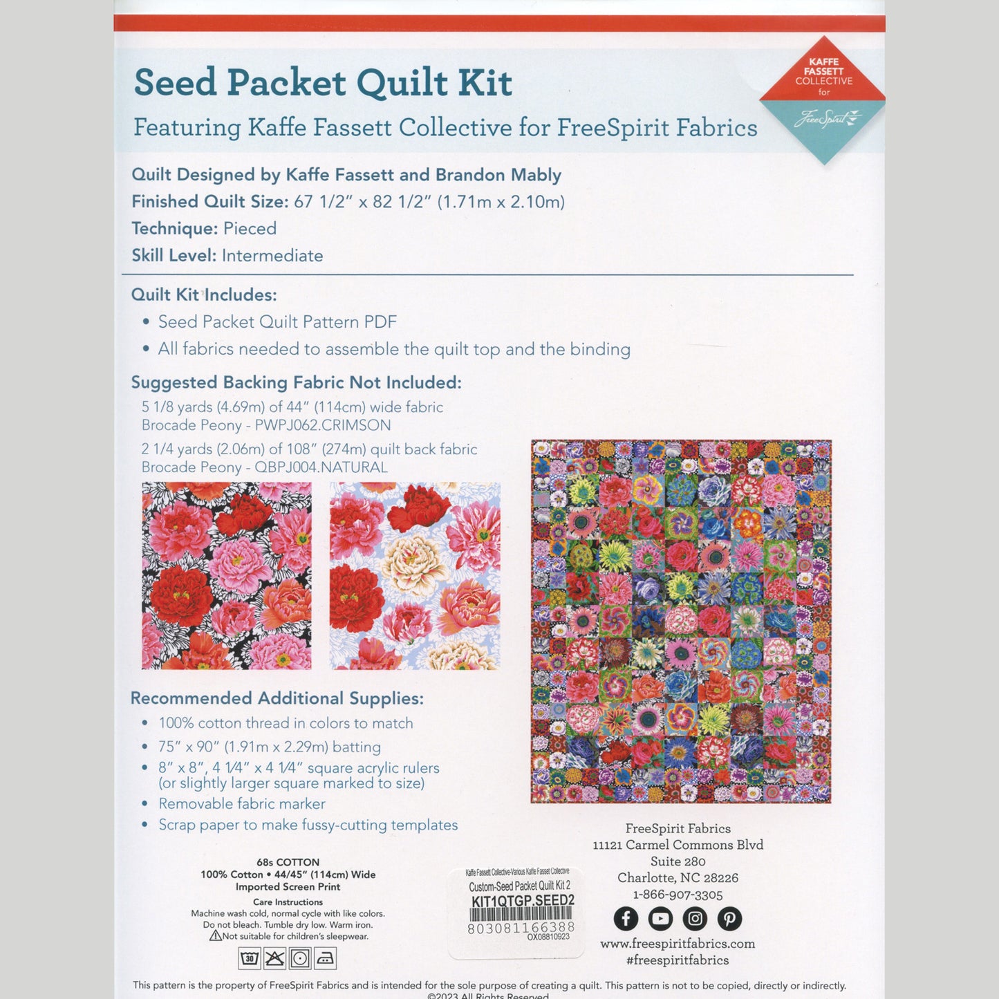 Kaffe Fassett Seed Packet Quilt Kit