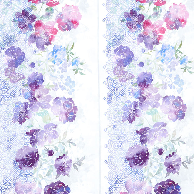 Ethereal - Border Stripe Purple Yardage