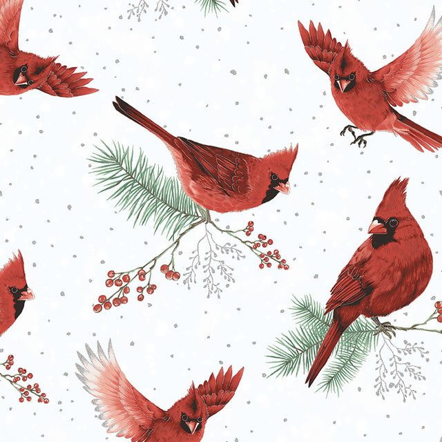 Cuddle® Prints - Frost Flight Cardinal Digitally Printed Minky Yardage