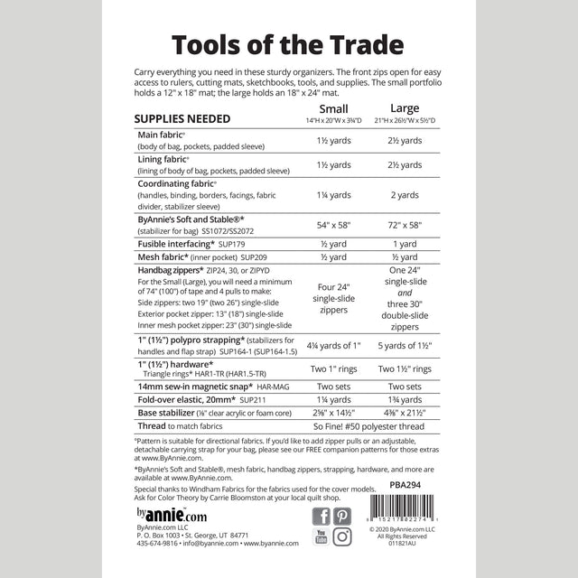Tools of the Trade Portfolio/Carrying Case Pattern