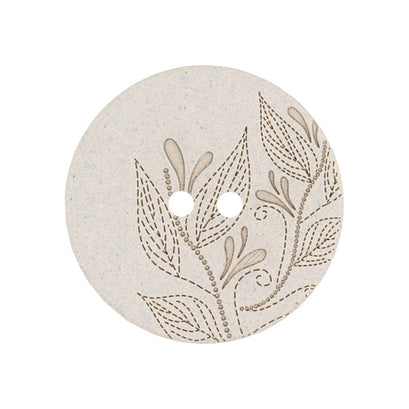 Recycled Hemp 28mm Laser Button - Light Grey