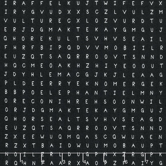ABC XYZ - Word Search Black Yardage
